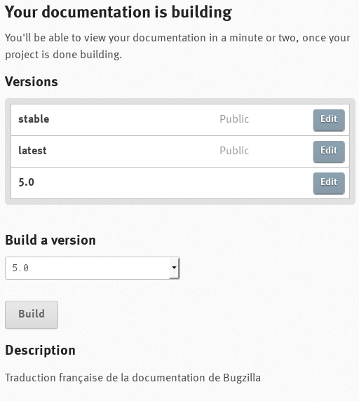 7.10. Hosting The Documentation On ReadTheDocs.org — Bugzilla 5.1 documentation